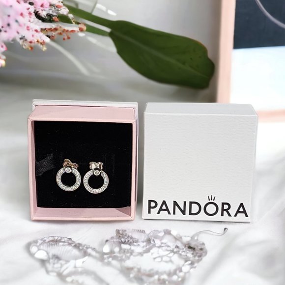 Pandora | Jewelry | Authentic Pandora Pav Logo Circle Reversible Stud ...